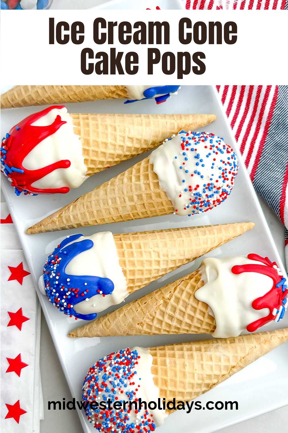 Ice Cream Cone Cake Pops - Midwestern Holidays