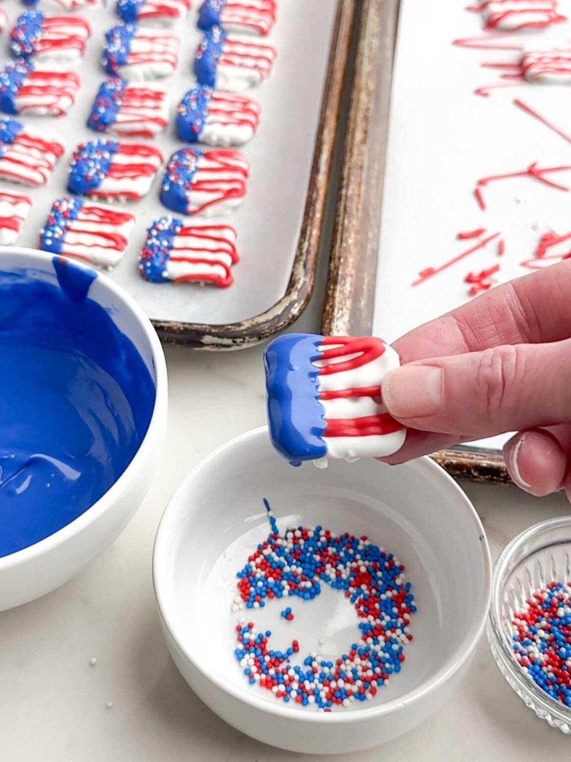 Red, White, and Blue Pretzels - Midwestern Holidays