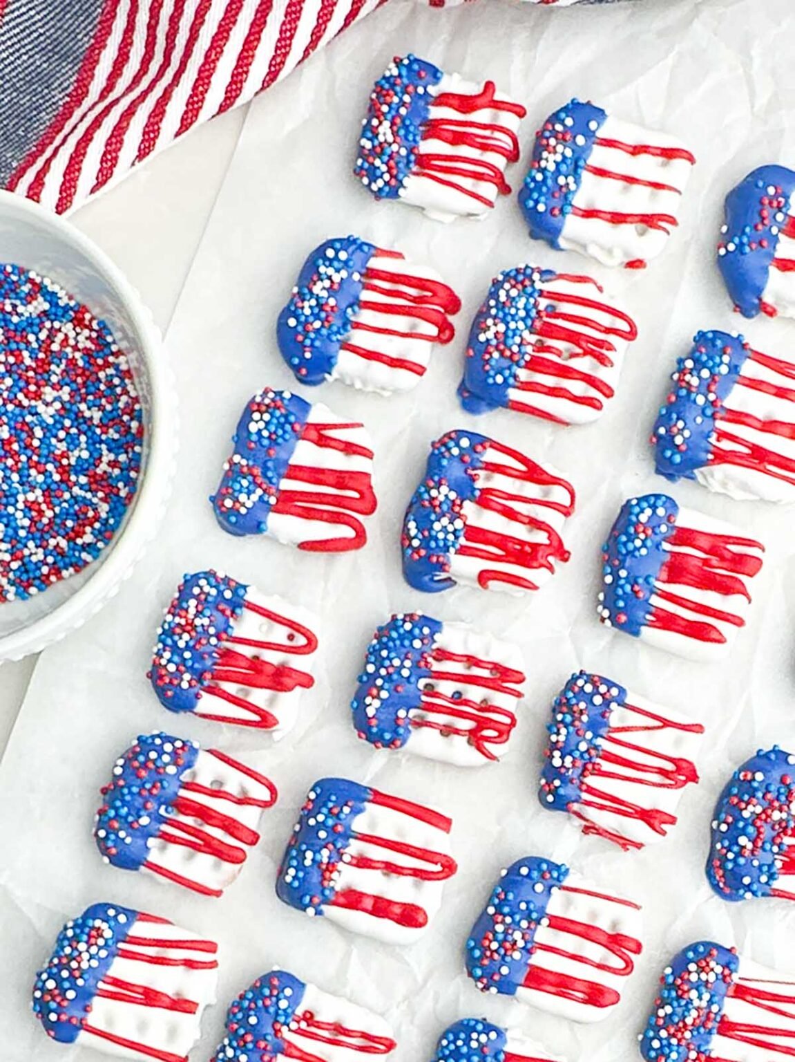 Red, White, and Blue Pretzels - Midwestern Holidays