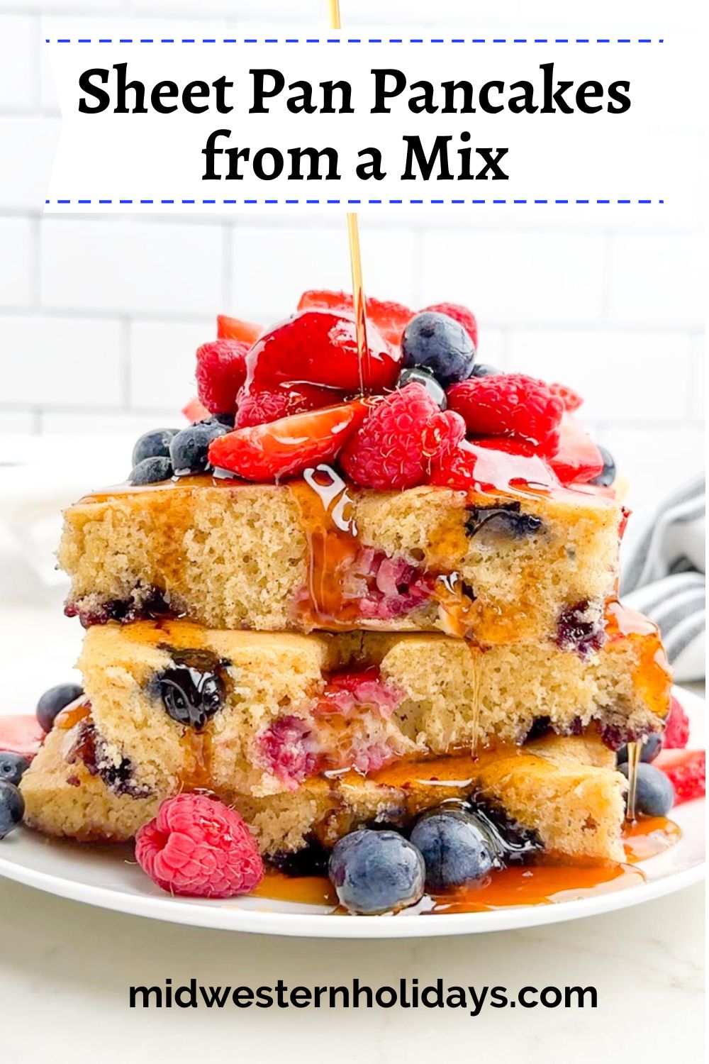 Sheet Pan Pancakes (from Mix) - Midwestern Holidays