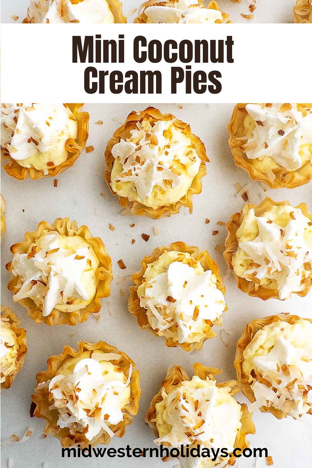Mini Coconut Cream Pies (Easy!) - Midwestern Holidays