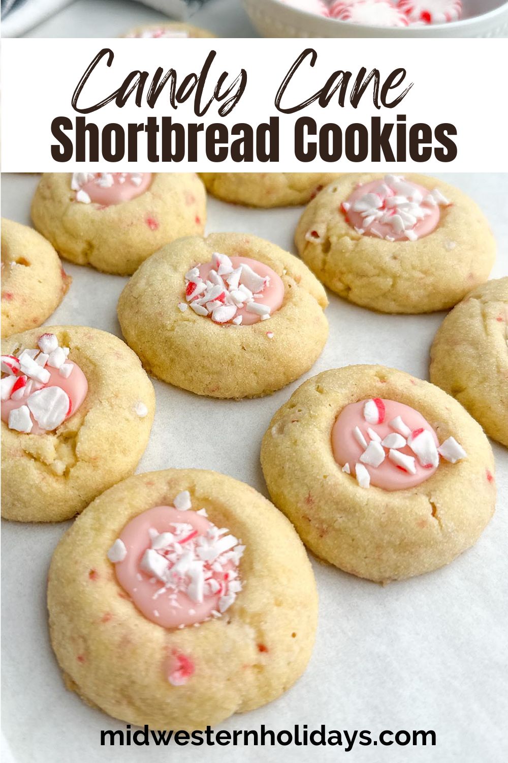 Candy Cane Shortbread Cookies - Midwestern Holidays