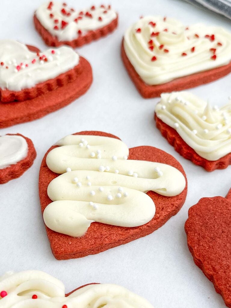 Red Velvet Cut Out Cookies - Midwestern Holidays