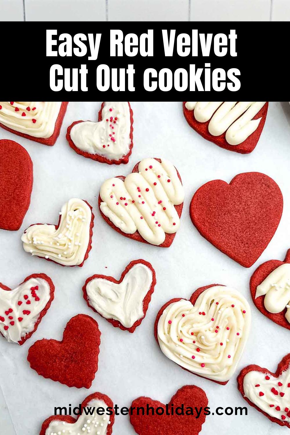 Red Velvet Cut Out Cookies - Midwestern Holidays