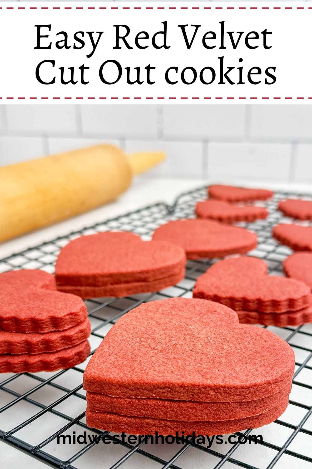 Red Velvet Cut Out Cookies - Midwestern Holidays