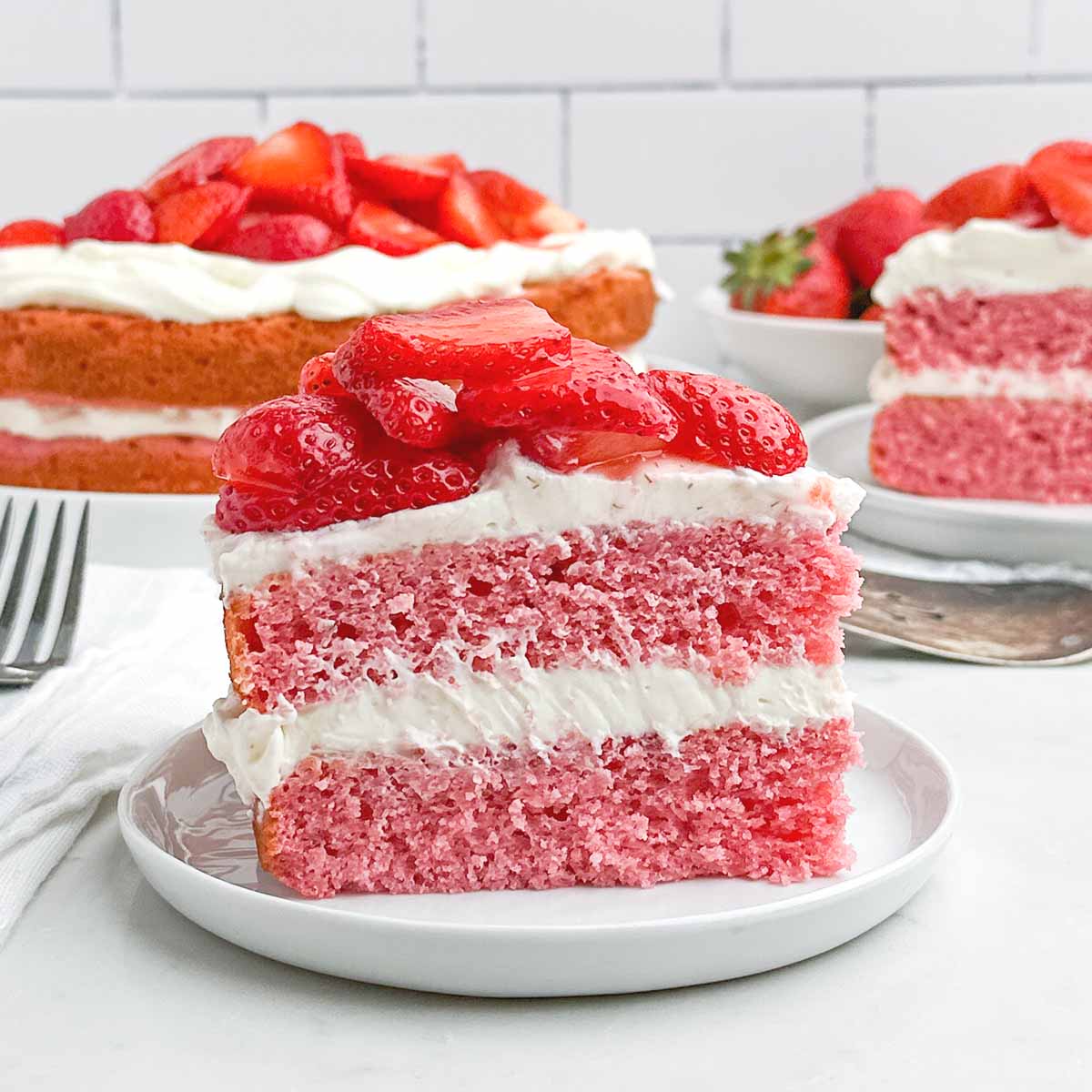Strawberry & Whipped Cream Cake - Midwestern Holidays