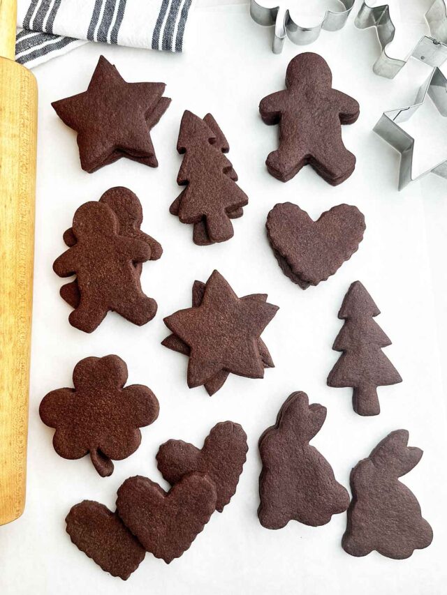 Chocolate Cut Out Cookies (No Chill, No Spread) - Midwestern Holidays