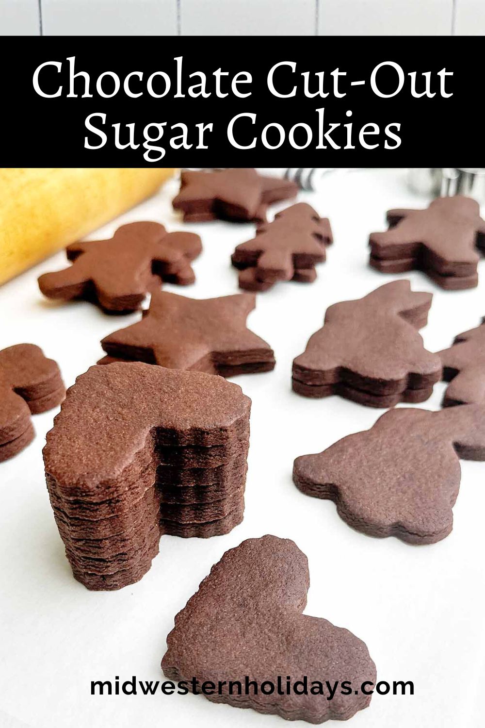 Chocolate Cut Out Cookies (No Chill, No Spread) - Midwestern Holidays
