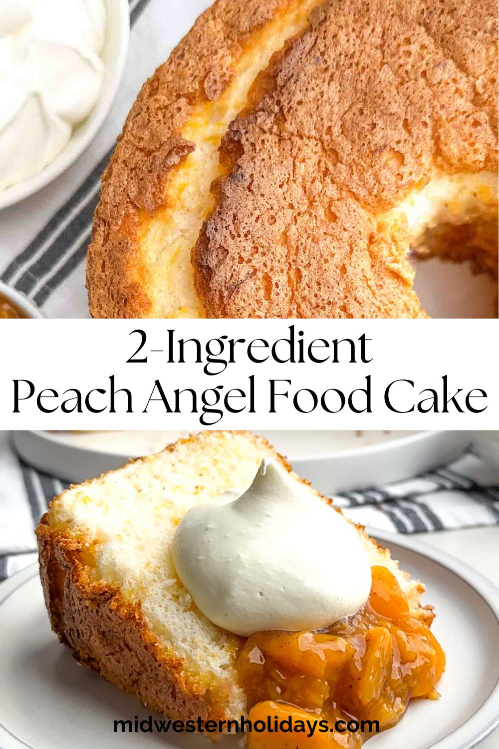 Peach Angel Food Cake (with Canned Peaches) - Midwestern Holidays