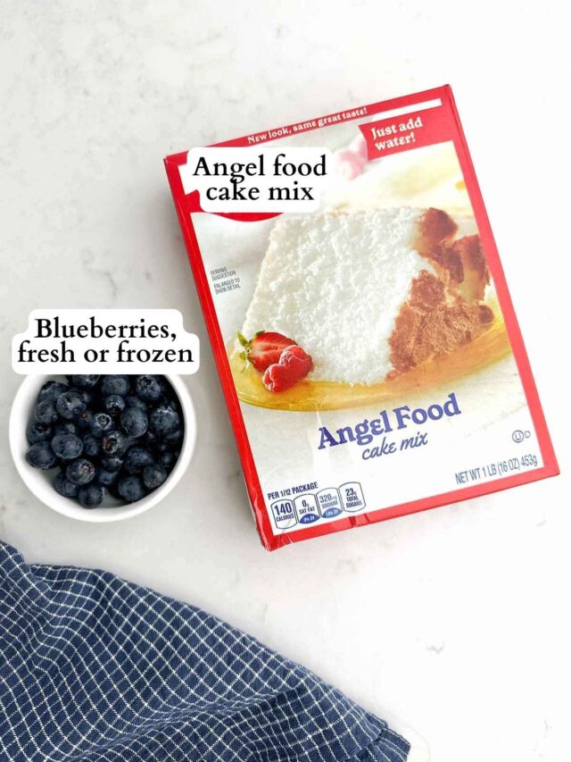 2-Ingredient Blueberry Angel Food Cake - Midwestern Holidays