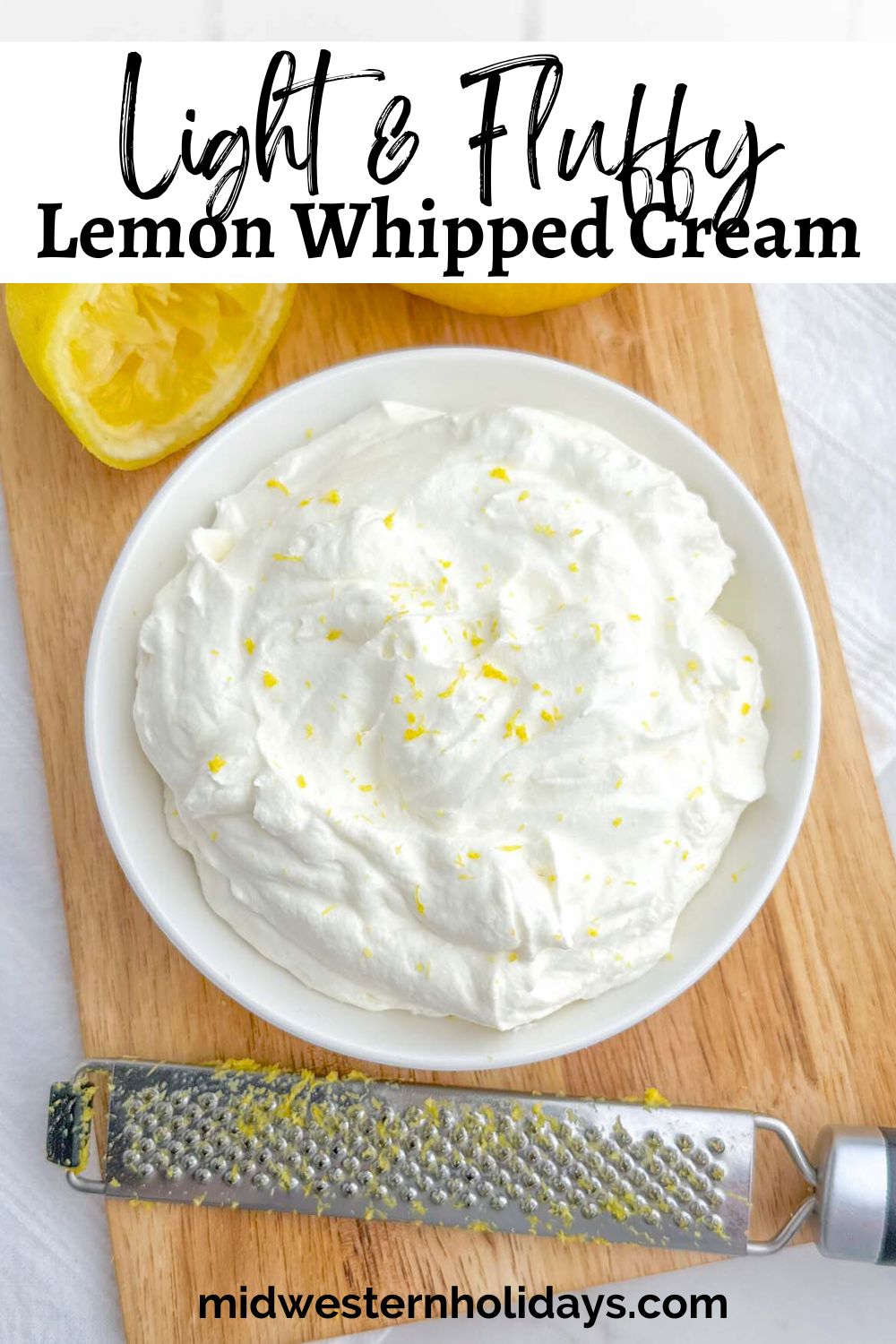 Lemon Whipped Cream - Midwestern Holidays
